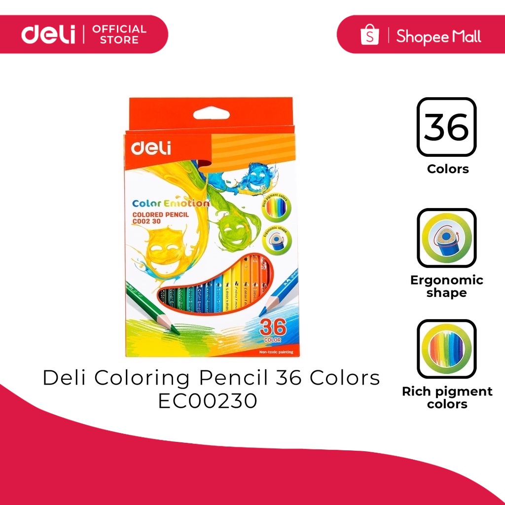 Deli Coloring Pencil 36 Colors 1 Set EC00230 | Shopee Philippines