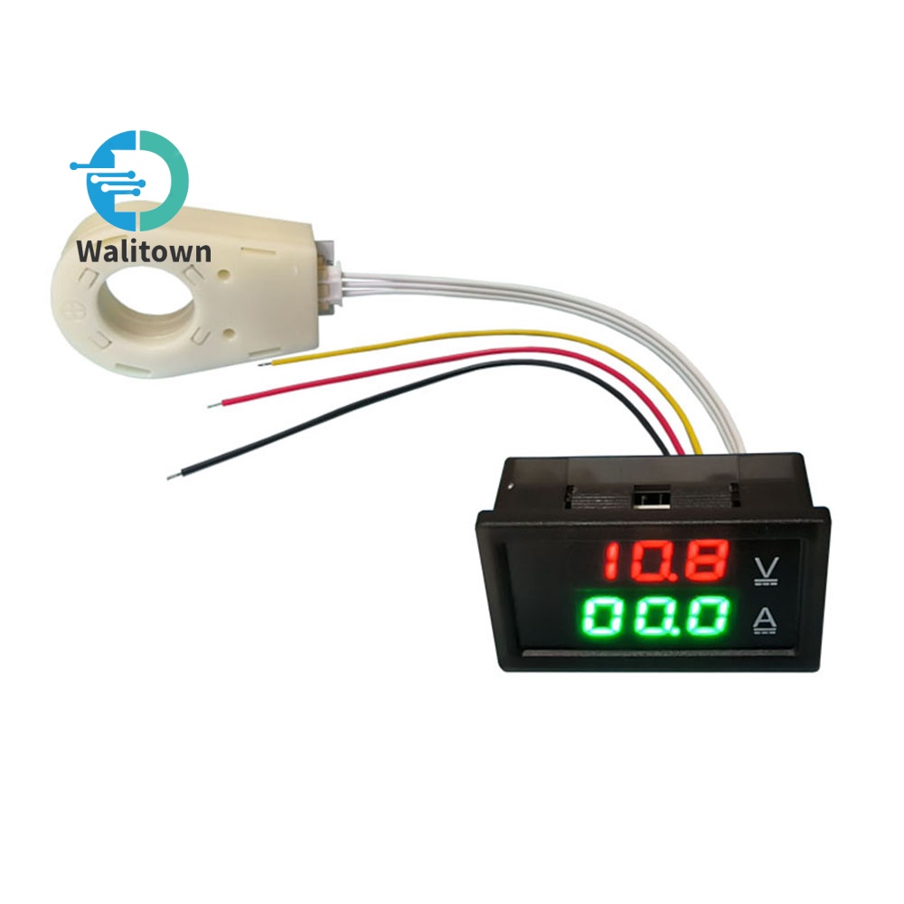 DC 0-300V 50A/100A/200A/400A Hall Voltage and Current Meter LED Dual ...
