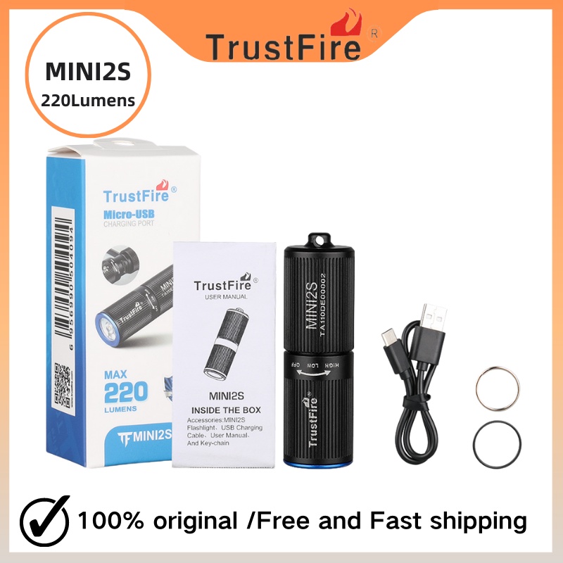 Trustfire Newest Mini2S keychain EDC Led Flashlight Small Rechargeable ...