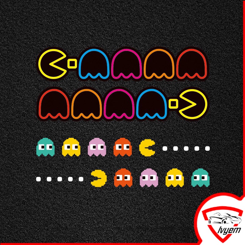 1/2PCS Game Pac Man Car/Motorcycle Reflective Decoration Sticker Moto ...