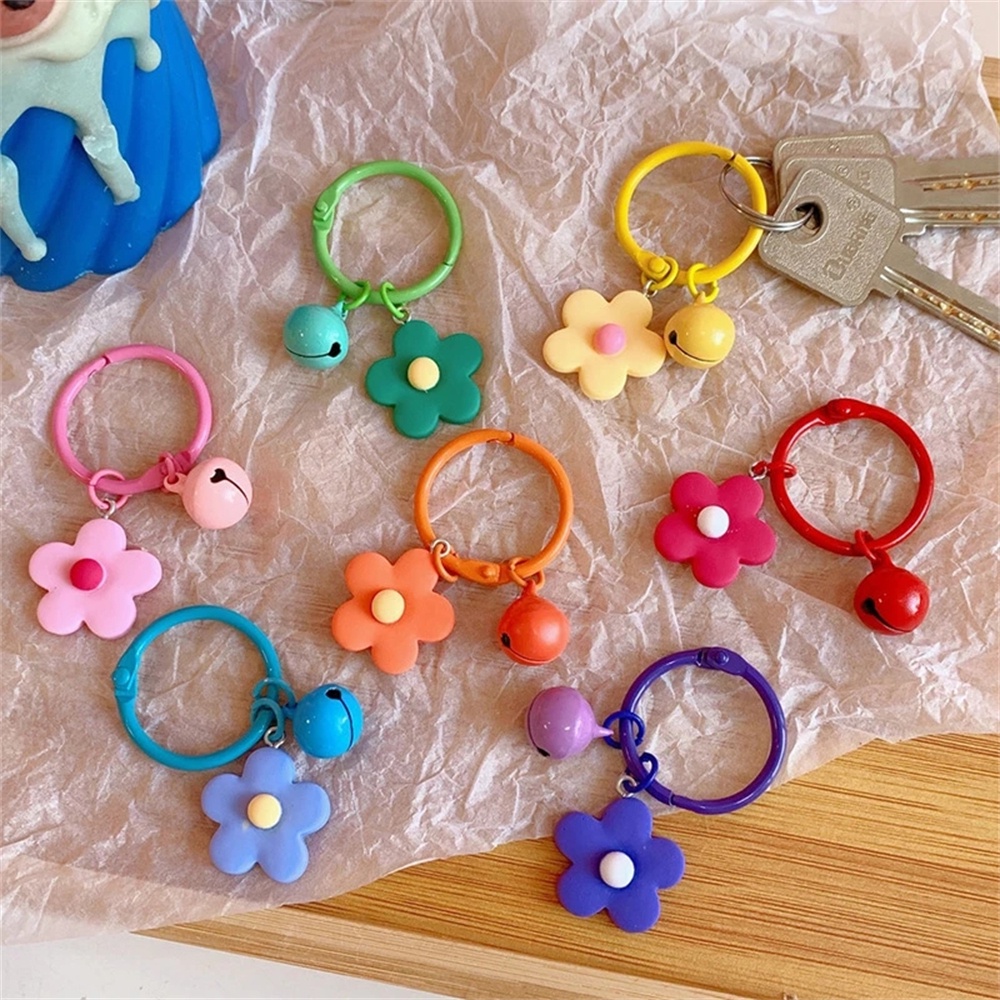 Candy Color Flower Keychain with Bell 2023 Creative Women Earphone Case ...