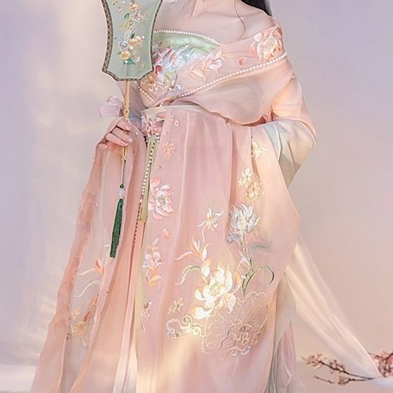 Original Lotus Hanfu a set of women's super fairy waist dress a set of ...