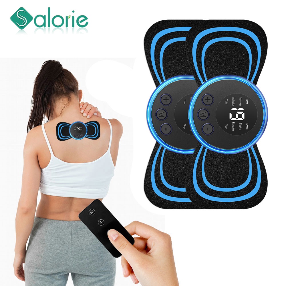 SALORIE EMS Cervical Massage Stickers USB Rechargeable Stimulator Neck ...