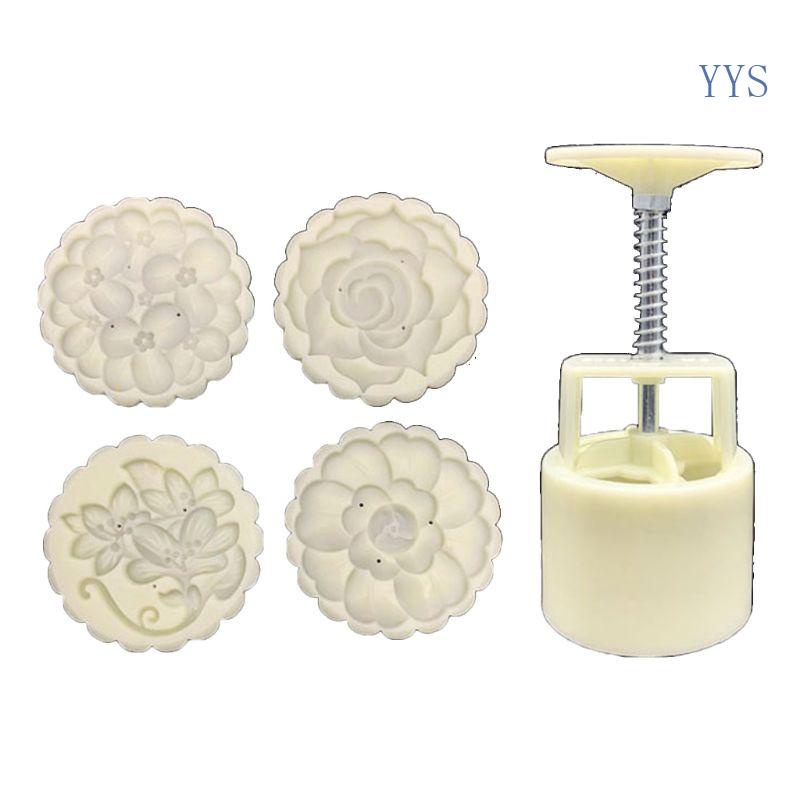 YYS Mooncake Mold 125g Flower Stamps Set Mid-autumn Festival Moon Cake ...