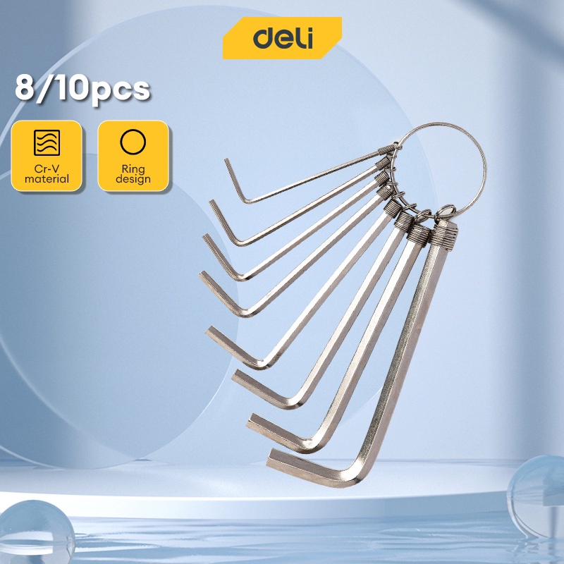 Deli Tool 8/10Pcs Allen Wrench Set Hex Key Ring Wrench Set Allen ...