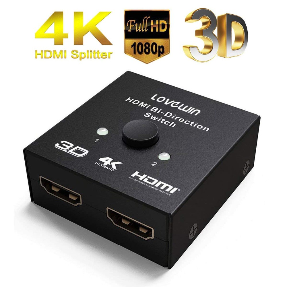 HDMI Splitter Full HD 1080p 3D 4KX2K Video HDMI Switch Switcher 1X2 2X1 ...