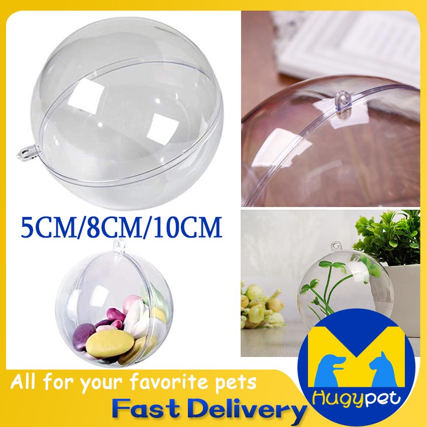 Acrylic Hollow Ball DIY Fillable Christmas Decor Tree Balls Baubles ...