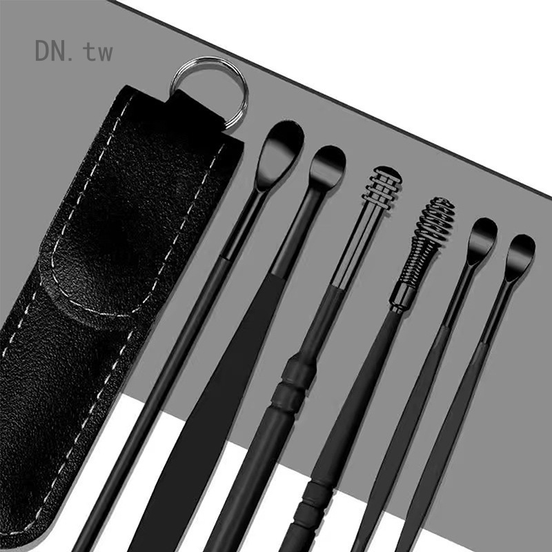 Portable Ear Picking Ear Picking Ear Spoon 6-Piece Set Portable Spoon ...