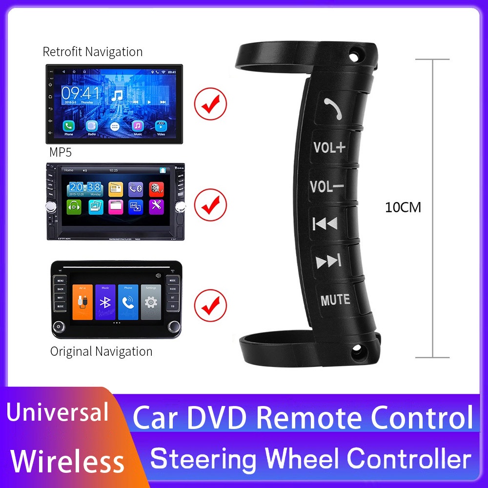 Universal Wireless Car Steering Wheel Controller Stereo Wireless ...