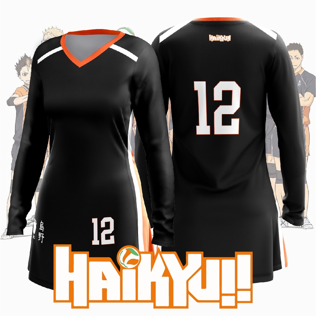 [MUSLIMAH] FAZZ HK01 - BAJU JERSEY NO. 12 ANIME HAIKYUU BLACK KARASUNO ...