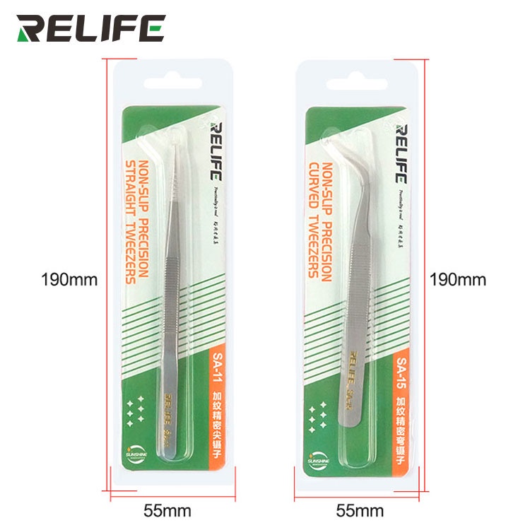 Relife SA-11 15 Special Stainless Steel Precision Sharp Curved Tweezers ...