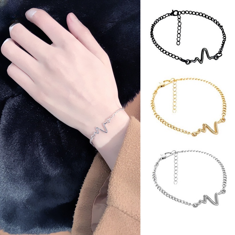 Men And Women Simple Adjustable Chain Bracelet Ecg Model U | Shopee ...