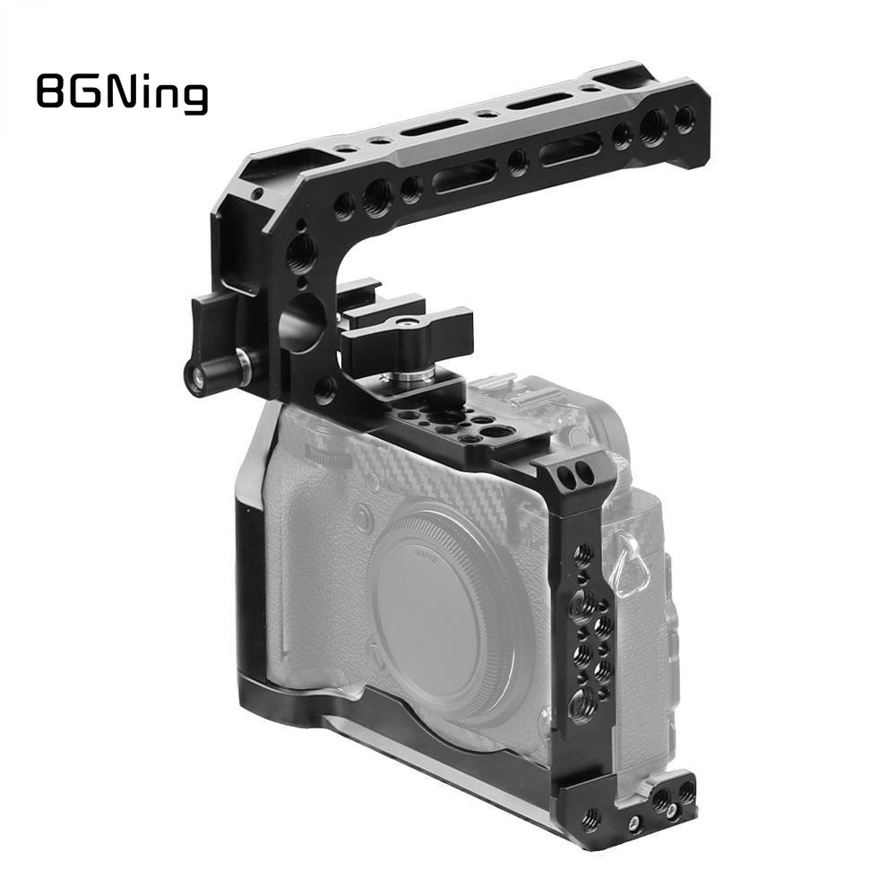 BGNING Aluminum Alloy SLR Camera Cage with Top Handle Grip Cold Shoe ...