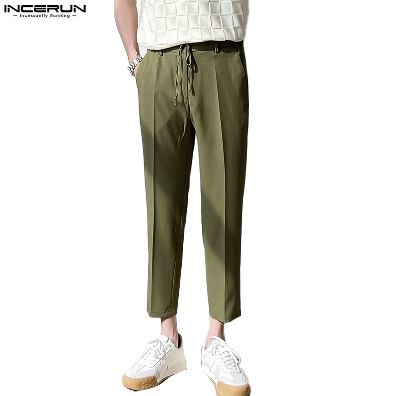 INCERUN Men's Korean Fit Straight Leg Pants | Shopee Philippines