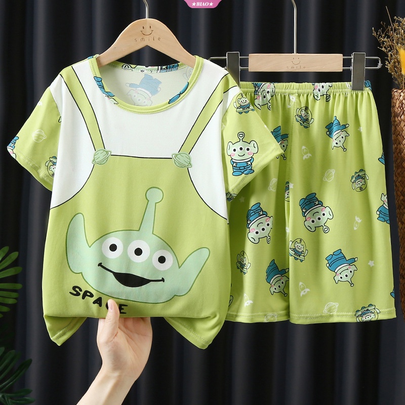 Disney cartoon Alien Children Pajamas Kawaii Anime Girl Summer Thin ...