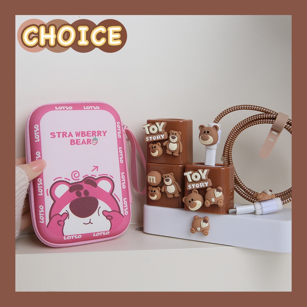 For 18/20W Cute Cartoon Brown Bear Charger Protector Cable Protector ...