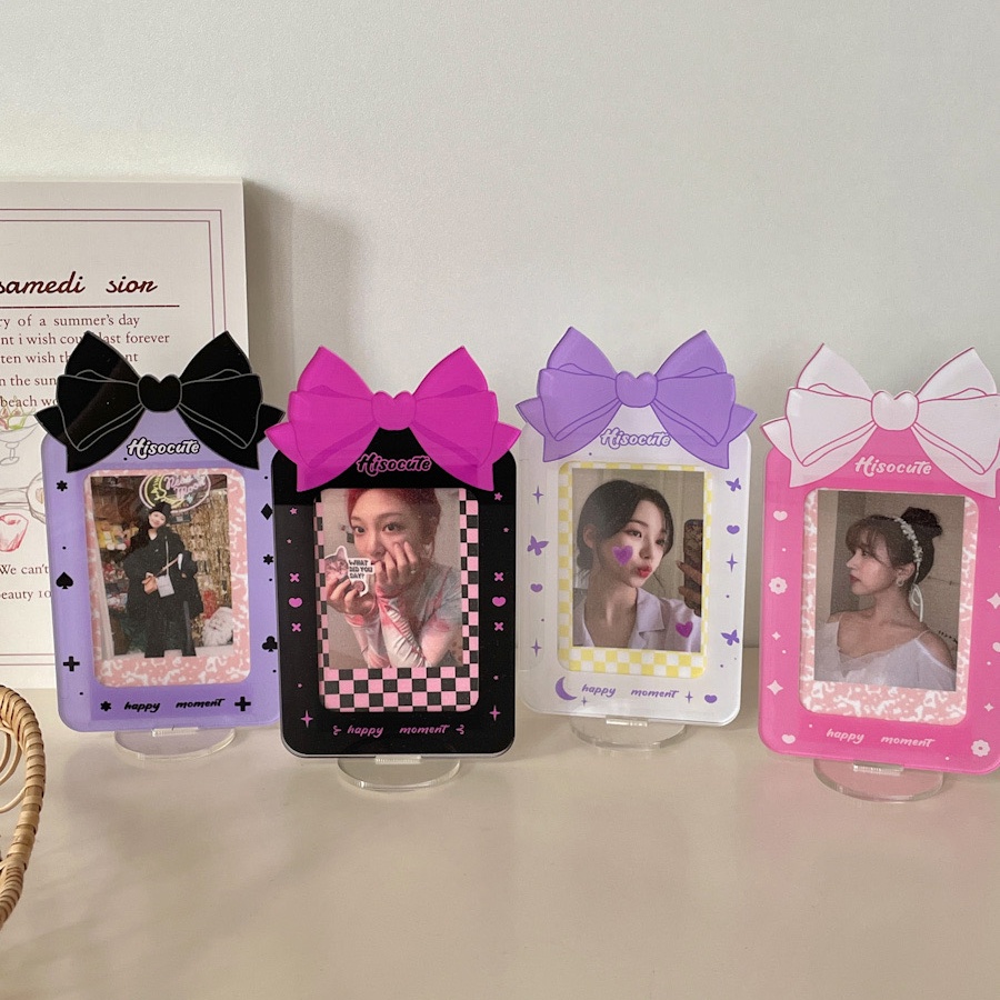 3Inch Bow Acrylic Photo Frame KPOP Idol Photocard Protective Holder ...