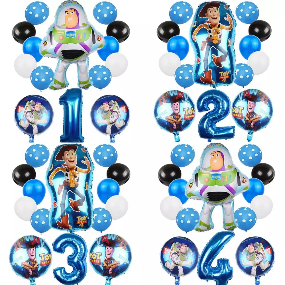 Toy Story Theme Buzz Lightyear Woody Foil Balloon set Cartoon Birthday ...