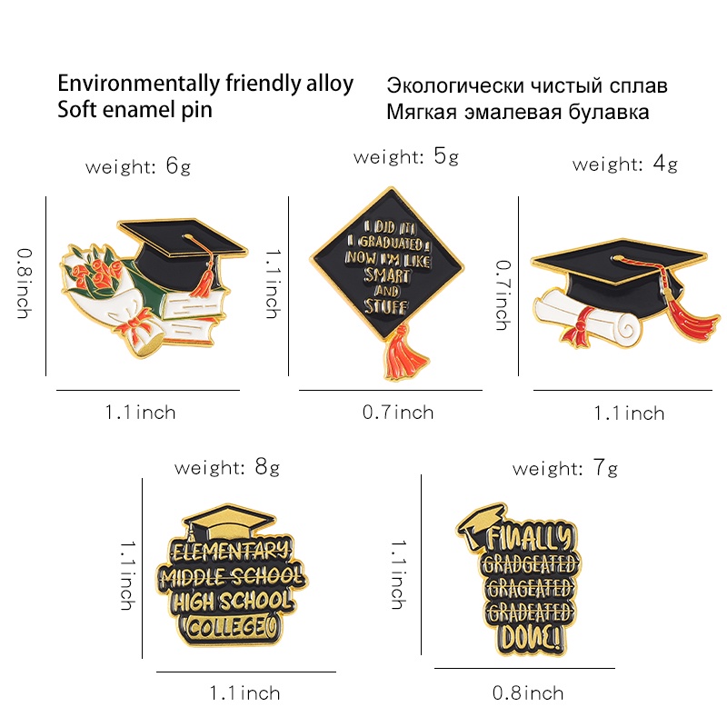 Graduation Souvenir Enamel Pin Bachelor Hat Metal Brooch Souvenir Gifts ...