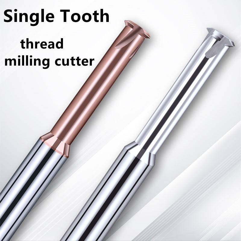 1PC HRC65 Tungsten Carbide Single Tooth Spiral Milling Cutter Thread ...