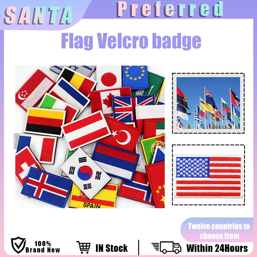 Asian Countries Velcro Flag Patches Indonesia Malay China Hong Kong ...