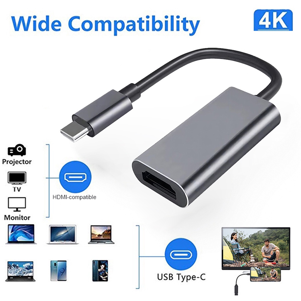 4K USB Type C to HDMI Adapter for PC Laptop Cellphone Tablet connect to ...