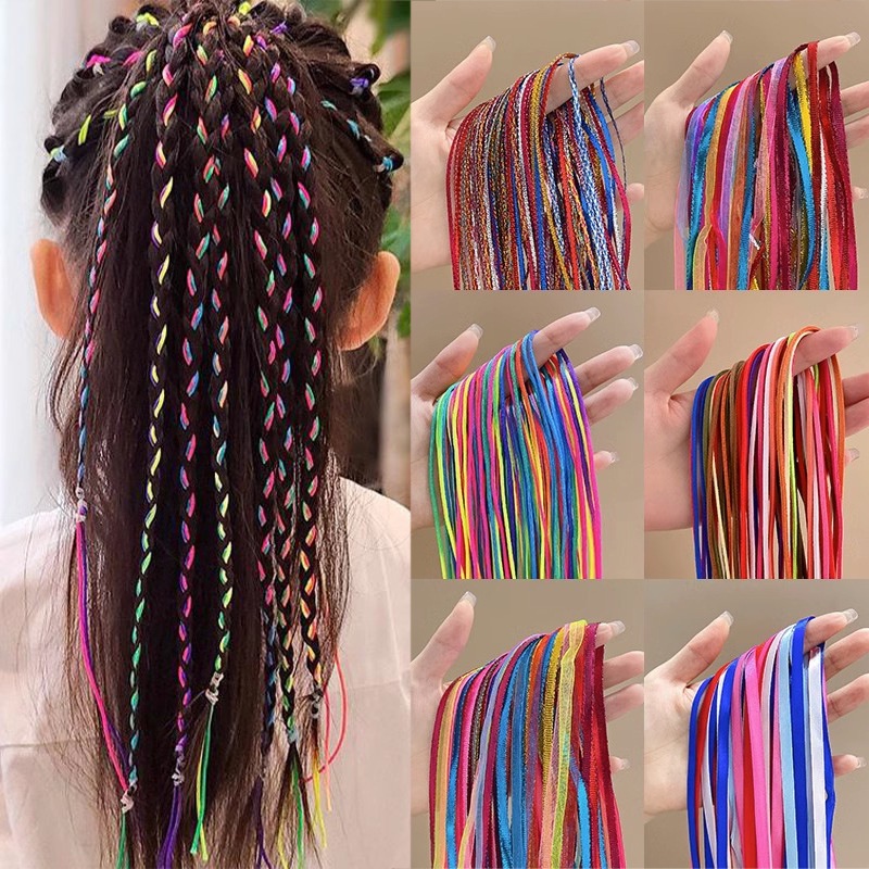 100pcs Set Satin Ribbons Korean Fashion New Cute Colorful Baby Girl ...