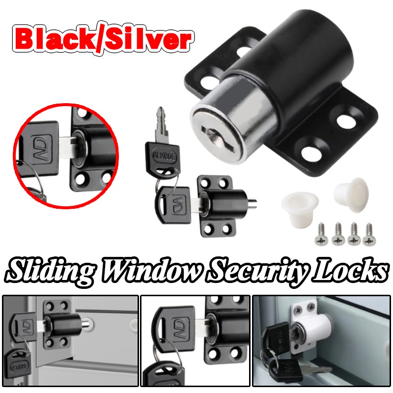 Sliding Patio Door Catches Set Window Bolt Security Lock With 2 Keys ...