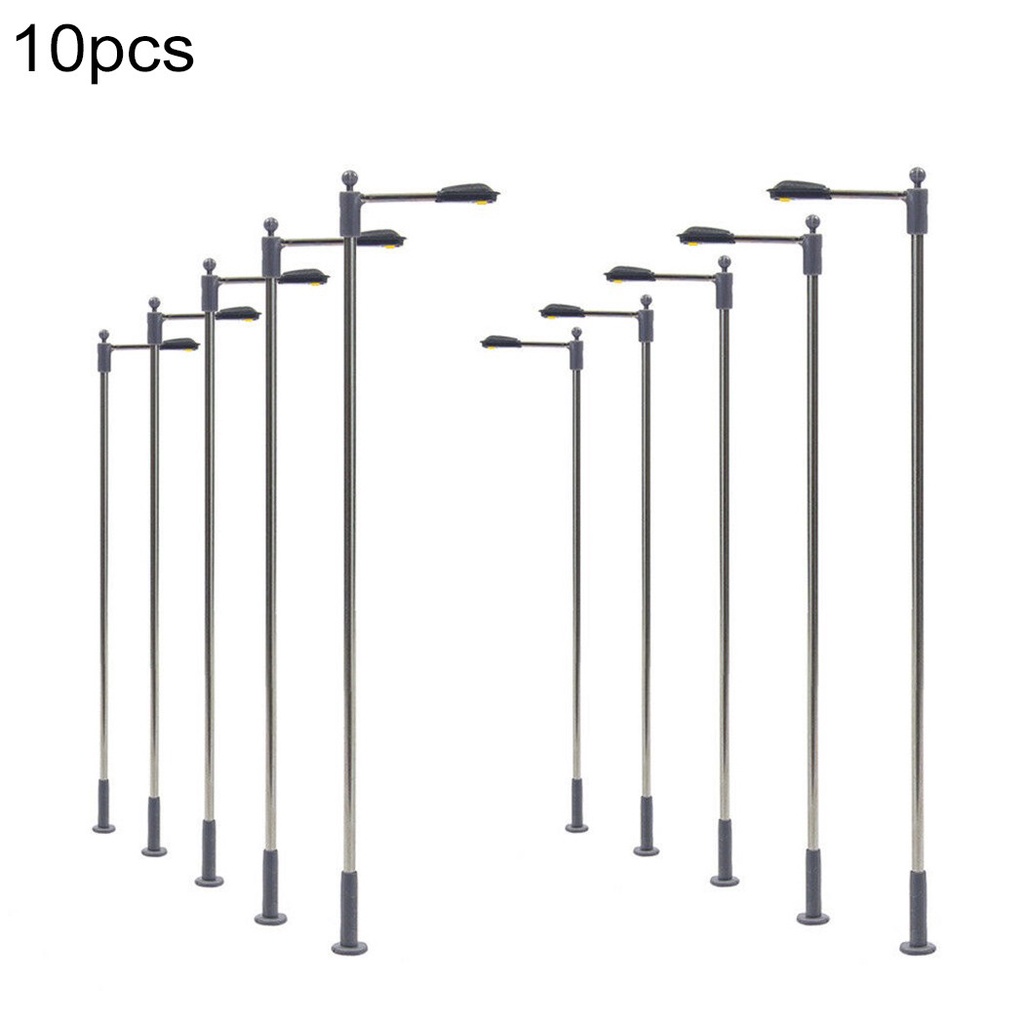 10Pcs Model Railway Train HO OO Scale Lamp Post Street Lights LEDs ...