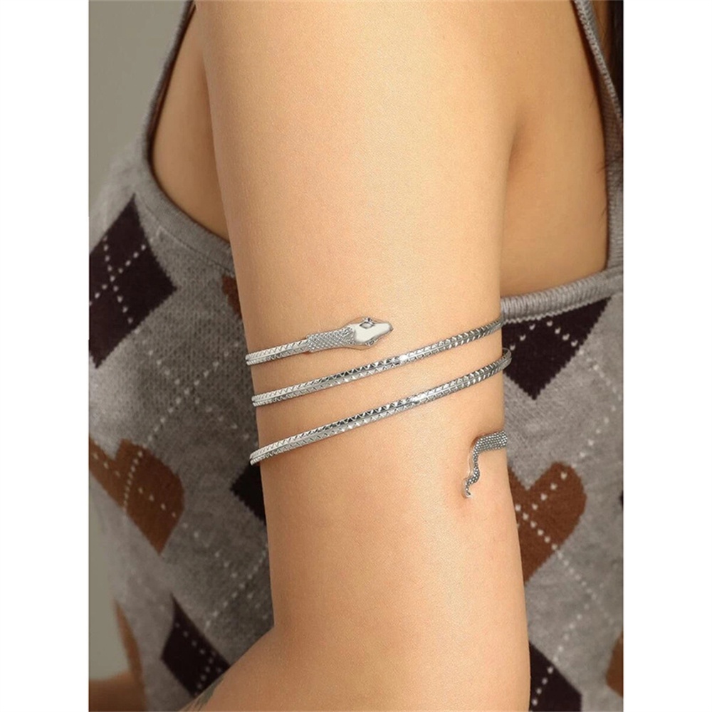 2023 Punk Coiled Snake Spiral Upper Arm Cuff Armlet Armband Bangle Women Jewelry Egypt Swirl ...