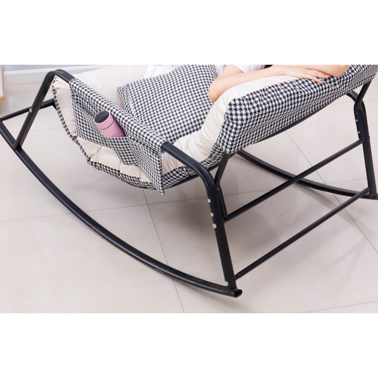 Double Rocking Chair Recliner with Pedal Balcony Reclining Backrest ...