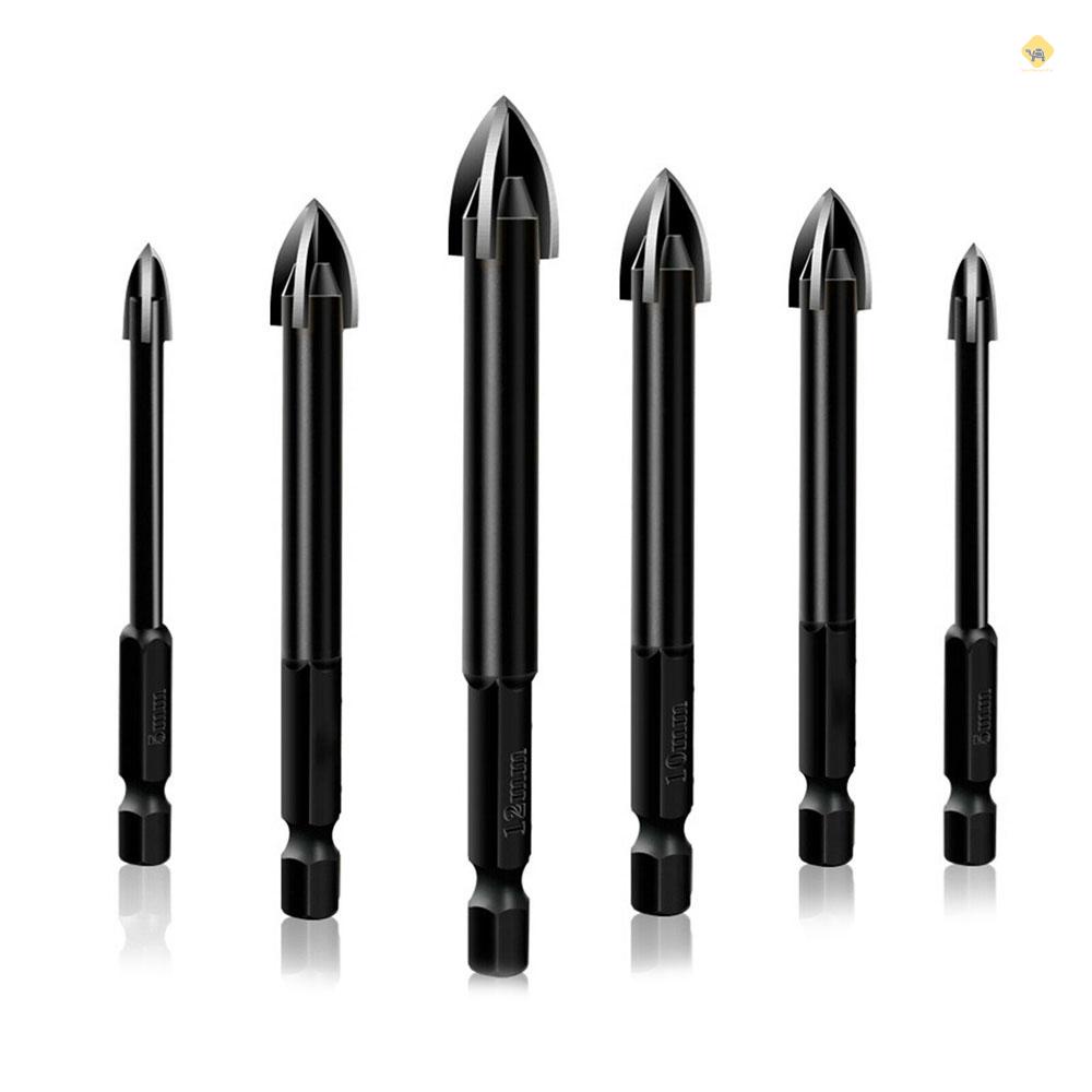 6 Pcs Universal Drill Bit Set Carbide Drill Bit Multifunctional Drill Bits Glass Ceramic Full