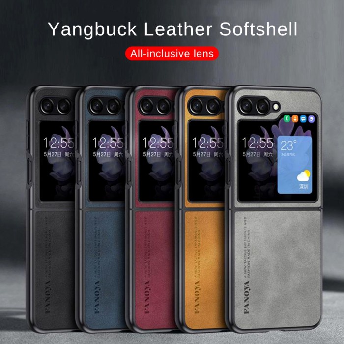 Samsung GALAXY Z FLIP 5 5G FANOYA PREMIUM NAPPA LEATHER CASE | Shopee ...