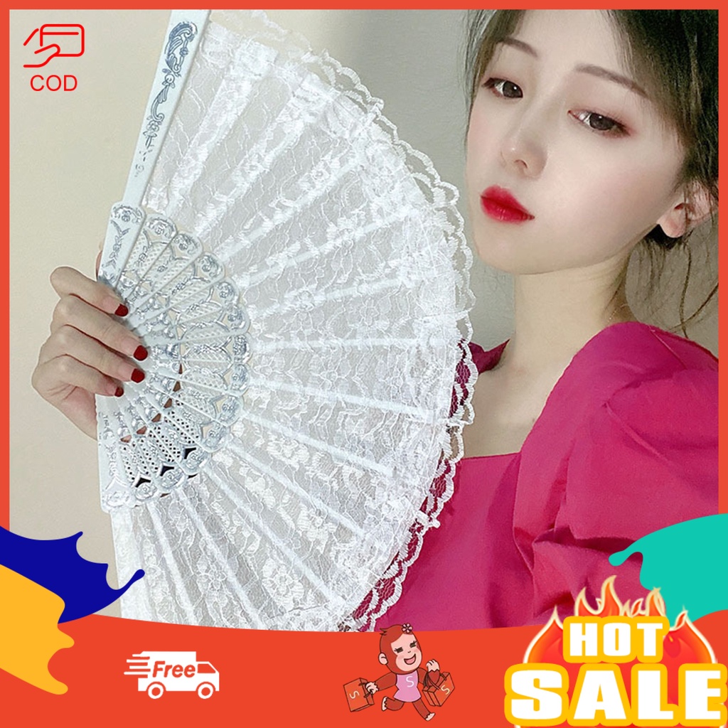 BIG-Folding Fan Smooth Opening Double Side Plastic Fan-bone Portable ...