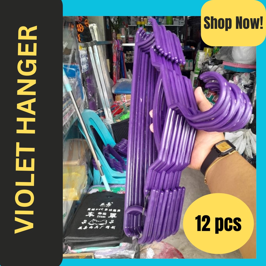 HMS | Purple / Violet color heavy duty hanger (12pcs) | Plastic hanger ...
