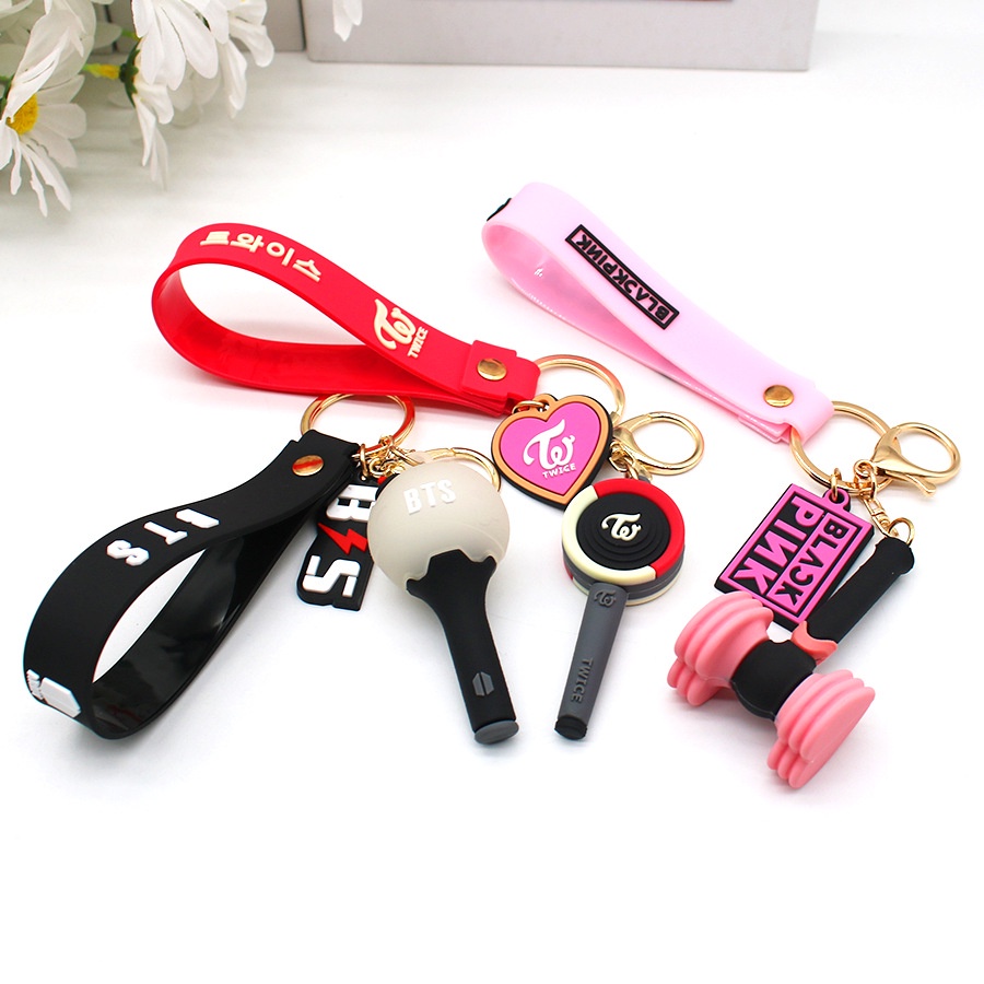 Kpop Bangtan Boys TWICE BLACKPINKLight Stick Pendant Soft Rubber Keychain Silicone | Shopee ...