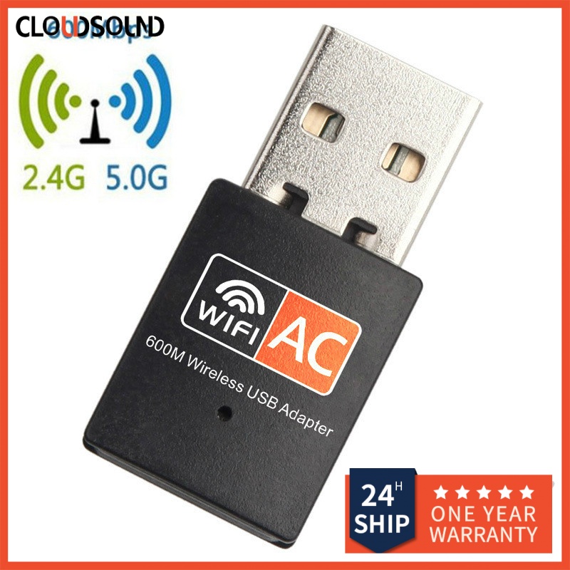Wireless USB Wifi Adapter AC 600Mbps WLAN Stick Network Card Dual Band ...