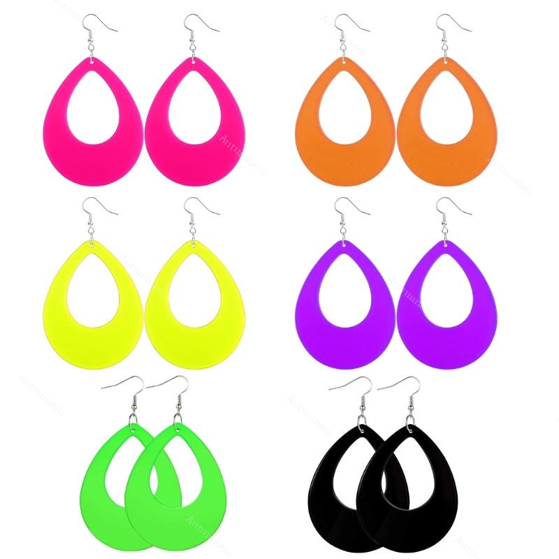 AUTU 1 Pair Plastic Lightweight Vintage Color Earrings Fashion ...