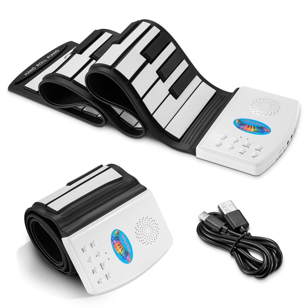 POGOLAB 49-Key Roll Up Keyboard Piano for Beginners Portable Foldable Rechargeable Electric ...