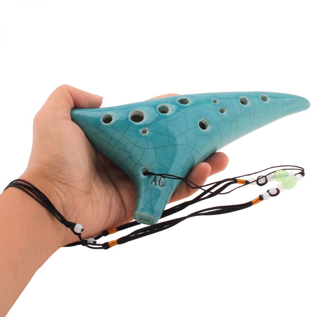 5 colors optional 12 Holes Alto Tone C Cracks Ceramic Ocarina with Song ...