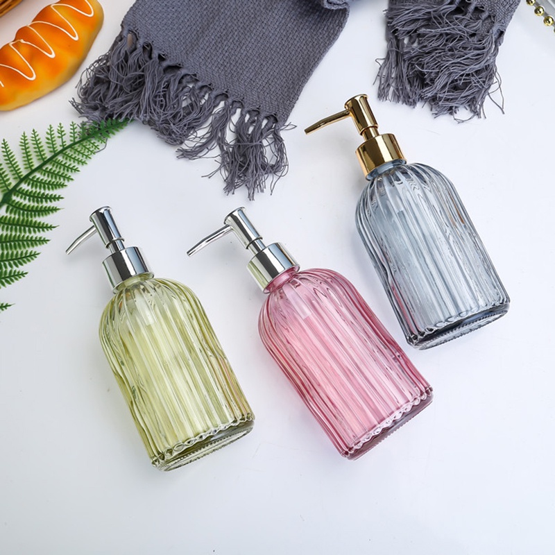 420ml Manual Soap Dispenser Transparent Glass Bottle Hand Sanitizer ...