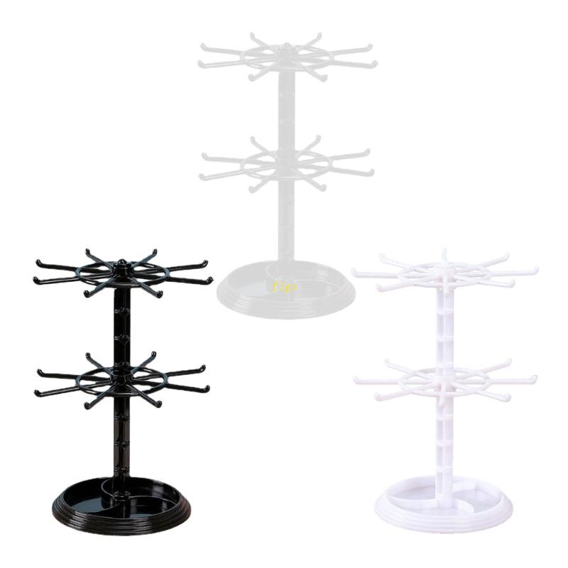 flgo Two Tier Counter Top Spinner Display Stand Jewelry Rotating Ring ...