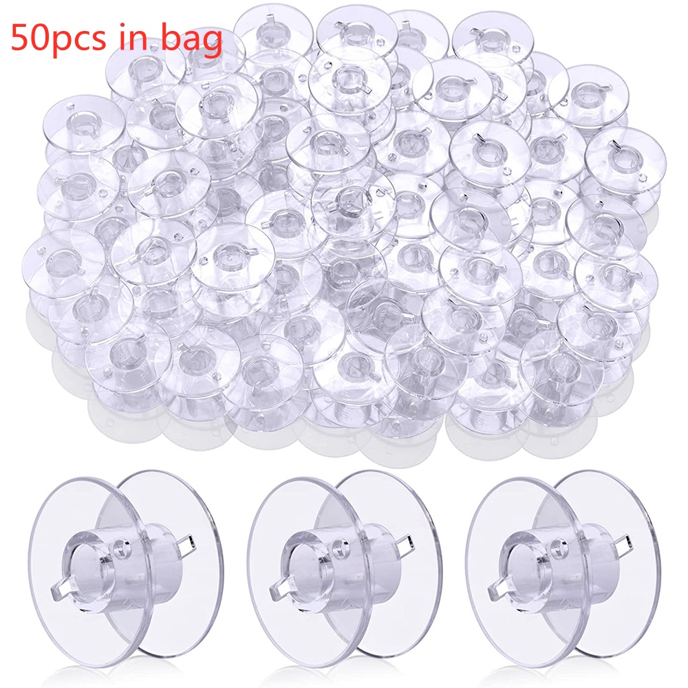 50pcs Transparent Plastic Shuttle Core Sewing Machine Plastic ...