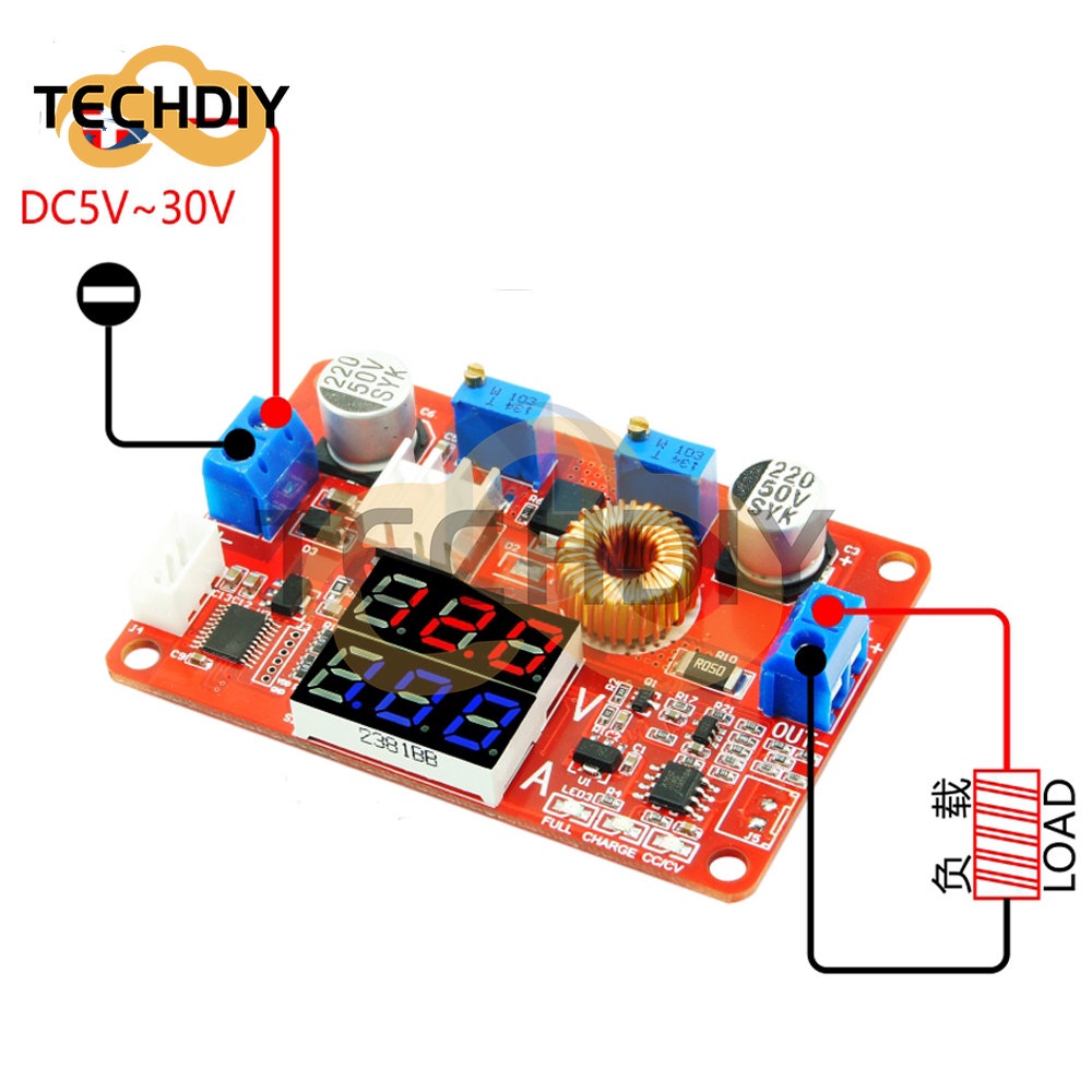 5A 75W DC-DC Adjustable Step-down Charger Module CC/CV Power Module ...