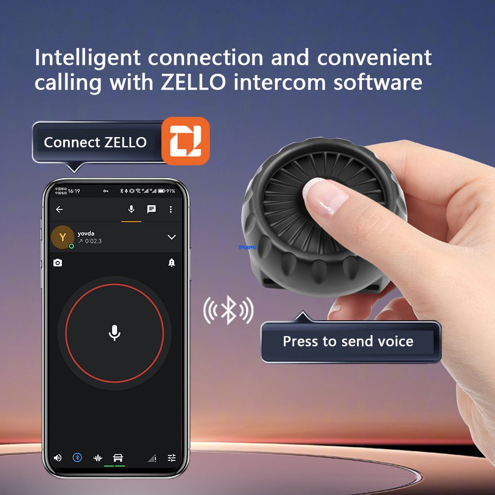 Wireless Bluetooth Ptt Walkie Talkie Control Button For Zello Wireless ...
