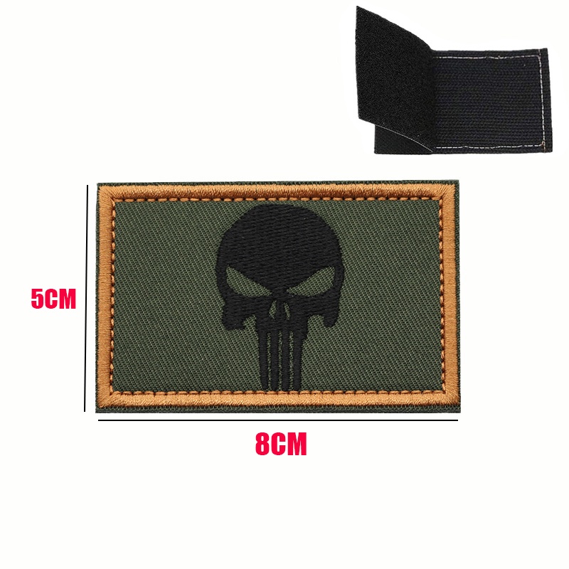 Arms Animation Marvel Punisher Flag Letter 3D Embroidered Velcro Rectangle Emblem Tidal Emblem ...