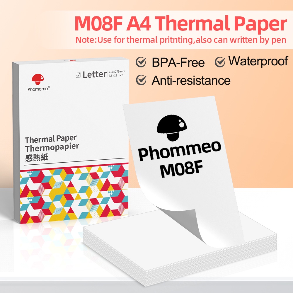 Phomemo A4 Paper Thermal Paper Multipurpose Printing Paper Compatible for Phomemo M08F and ...
