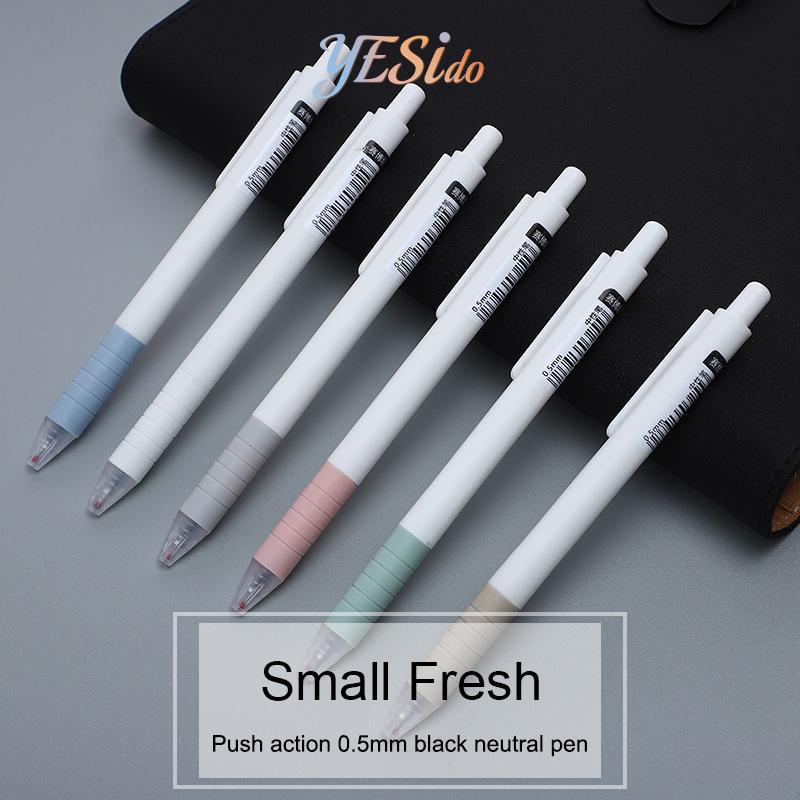 Small Fresh Pen Press Tip 0.5mm Durable Gel Ink Pen Simple Student Exam ...
