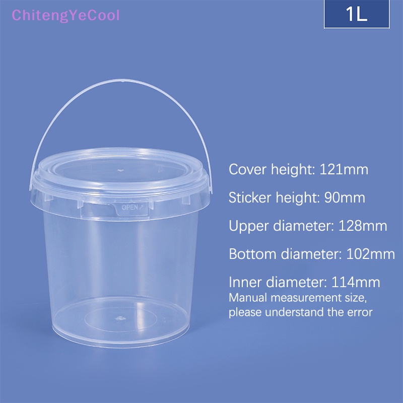 【HGPH】 150ML-1500ML Plastic Buckets + Lids - Empty White With Handle ...
