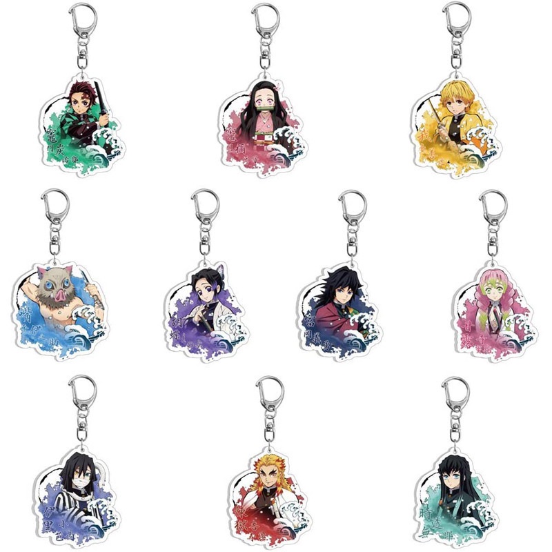 Demon Slayer Keychain,Anime Keychains Cute Kawaii Acrylic Keychains Set ...
